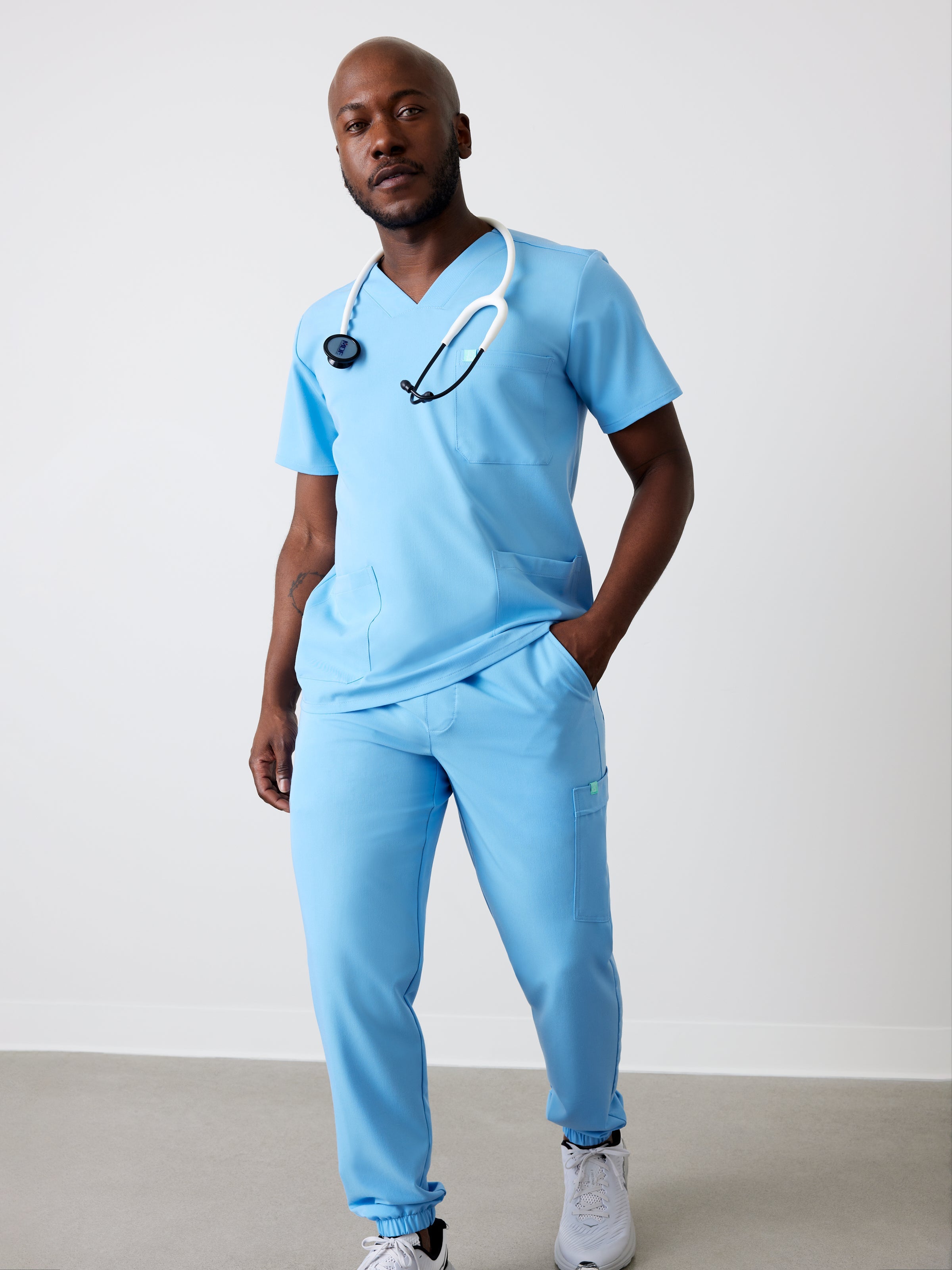 ZACK RE-GARDE™ - CLASSIC BLUE - Three Pockets Men's Scrub Top - SILVAD USA